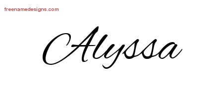 Cursive Name Tattoo Designs Alyssa Download Free - Free Name Designs