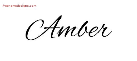 Cursive Name Tattoo Designs Amber Download Free - Free Name Designs