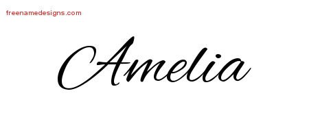 Cursive Name Tattoo Designs Amelia Download Free - Free Name Designs