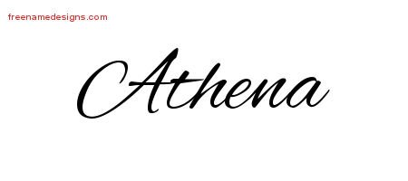 Cursive Name Tattoo Designs Athena Download Free - Free Name Designs