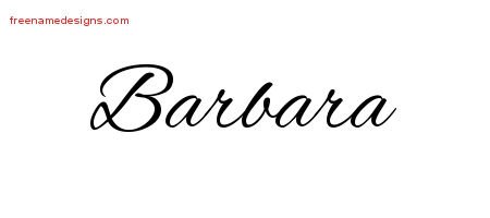Cursive Name Tattoo Designs Barbara Download Free - Free Name Designs