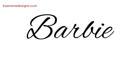 Cursive Name Tattoo Designs Barbie Download Free - Free Name Designs