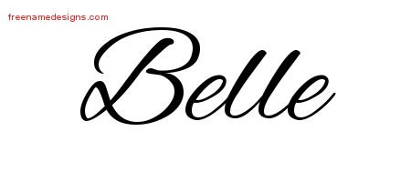 Cursive Name Tattoo Designs Belle Download Free - Free Name Designs