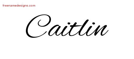 Cursive Name Tattoo Designs Caitlin Download Free - Free Name Designs