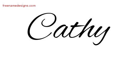 Cursive Name Tattoo Designs Cathy Download Free - Free Name Designs
