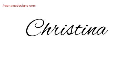 Cursive Name Tattoo Designs Christina Download Free - Free Name Designs
