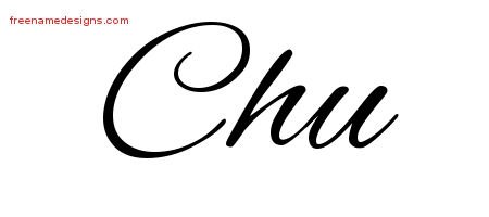 Cursive Name Tattoo Designs Chu Download Free - Free Name Designs