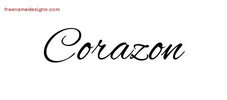 Cursive Name Tattoo Designs Corazon Download Free - Free Name Designs