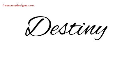 Cursive Name Tattoo Designs Destiny Download Free - Free Name Designs