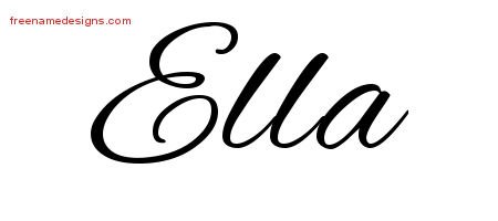 Cursive Name Tattoo Designs Ella Download Free - Free Name Designs