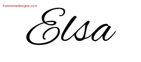Cursive Name Tattoo Designs Elsa Download Free - Free Name Designs