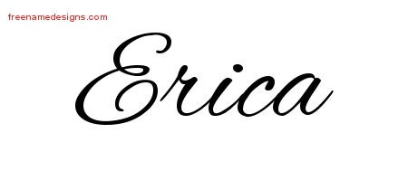 Cursive Name Tattoo Designs Erica Download Free - Free Name Designs