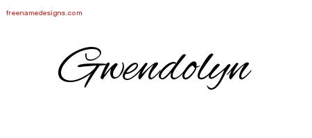 Cursive Name Tattoo Designs Gwendolyn Download Free - Free Name Designs