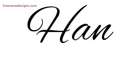 Cursive Name Tattoo Designs Han Download Free - Free Name Designs