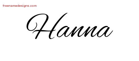 Cursive Name Tattoo Designs Hanna Download Free - Free Name Designs