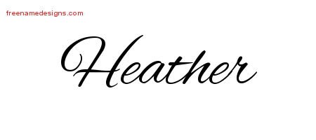 Cursive Name Tattoo Designs Heather Download Free - Free Name Designs