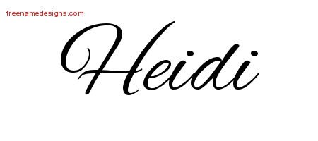 Cursive Name Tattoo Designs Heidi Download Free - Free Name Designs