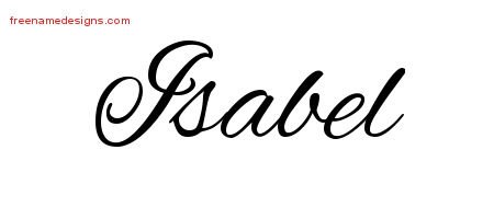Cursive Name Tattoo Designs Isabel Download Free - Free Name Designs