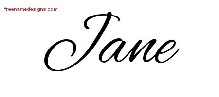 Cursive Name Tattoo Designs Jane Download Free - Free Name Designs