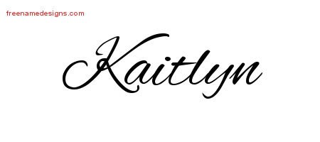 Cursive Name Tattoo Designs Kaitlyn Download Free - Free Name Designs