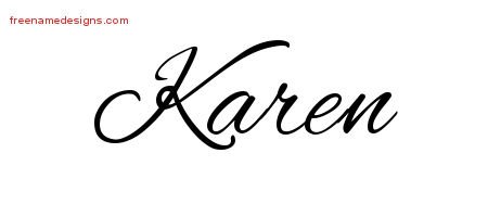 Cursive Name Tattoo Designs Karen Download Free - Free Name Designs