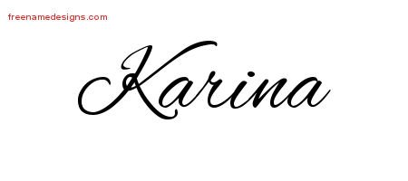 Cursive Name Tattoo Designs Karina Download Free - Free Name Designs