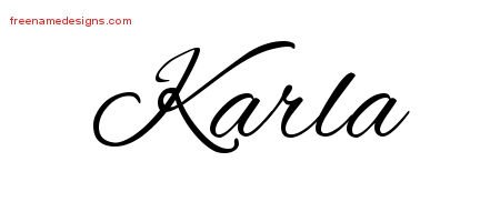 Cursive Name Tattoo Designs Karla Download Free - Free Name Designs