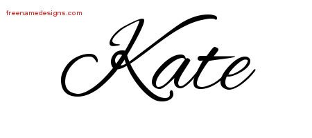 Cursive Name Tattoo Designs Kate Download Free - Free Name Designs