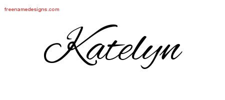 Cursive Name Tattoo Designs Katelyn Download Free - Free Name Designs
