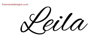 Cursive Name Tattoo Designs Leila Download Free - Free Name Designs