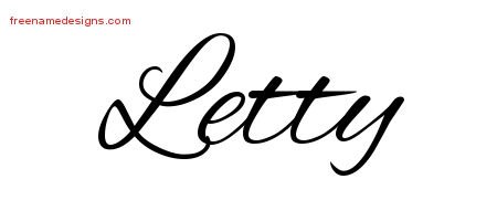 Cursive Name Tattoo Designs Letty Download Free - Free Name Designs
