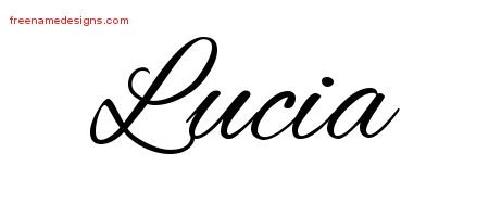 Cursive Name Tattoo Designs Lucia Download Free - Free Name Designs