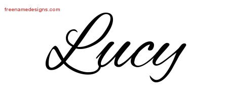 Cursive Name Tattoo Designs Lucy Download Free - Free Name Designs