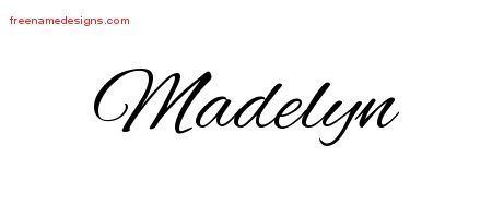 Cursive Name Tattoo Designs Madelyn Download Free - Free Name Designs