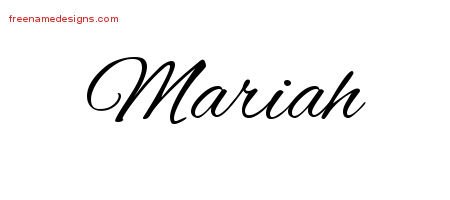 Cursive Name Tattoo Designs Mariah Download Free - Free Name Designs