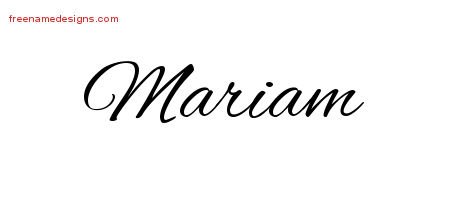 Cursive Name Tattoo Designs Mariam Download Free - Free Name Designs
