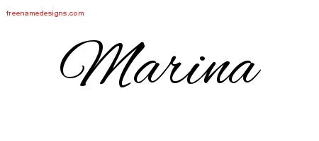 Cursive Name Tattoo Designs Marina Download Free - Free Name Designs