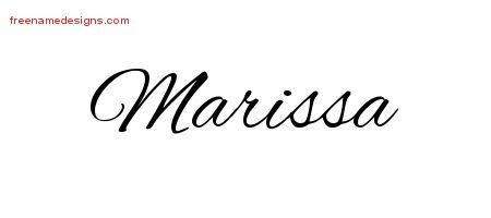 Cursive Name Tattoo Designs Marissa Download Free - Free Name Designs