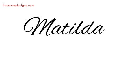 Cursive Name Tattoo Designs Matilda Download Free - Free Name Designs