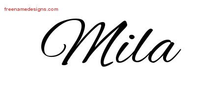 Cursive Name Tattoo Designs Mila Download Free - Free Name Designs