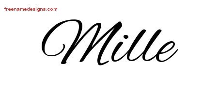 Cursive Name Tattoo Designs Mille Download Free - Free Name Designs