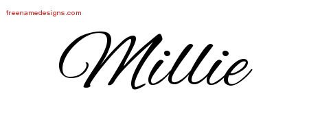 Cursive Name Tattoo Designs Millie Download Free - Free Name Designs
