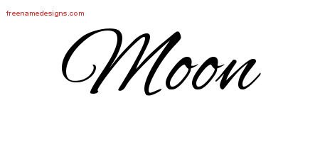 Cursive Name Tattoo Designs Moon Download Free - Free Name Designs