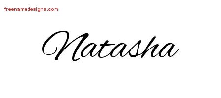 Cursive Name Tattoo Designs Natasha Download Free - Free Name Designs