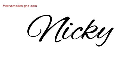 Cursive Name Tattoo Designs Nicky Download Free - Free Name Designs