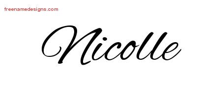 Cursive Name Tattoo Designs Nicolle Download Free - Free Name Designs