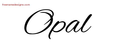 Cursive Name Tattoo Designs Opal Download Free - Free Name Designs