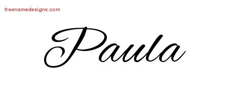 Cursive Name Tattoo Designs Paula Download Free - Free Name Designs