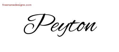 Cursive Name Tattoo Designs Peyton Download Free - Free Name Designs