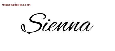 Cursive Name Tattoo Designs Sienna Download Free - Free Name Designs